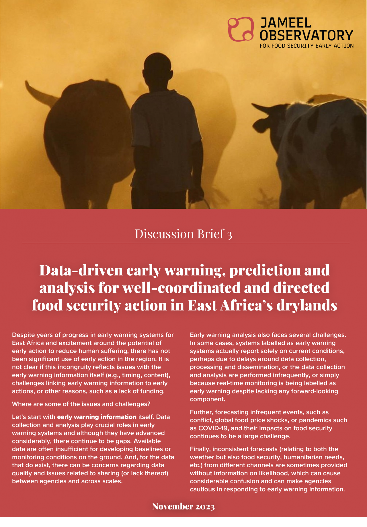 Data-driven early warning, prediction and analysis for food security ...